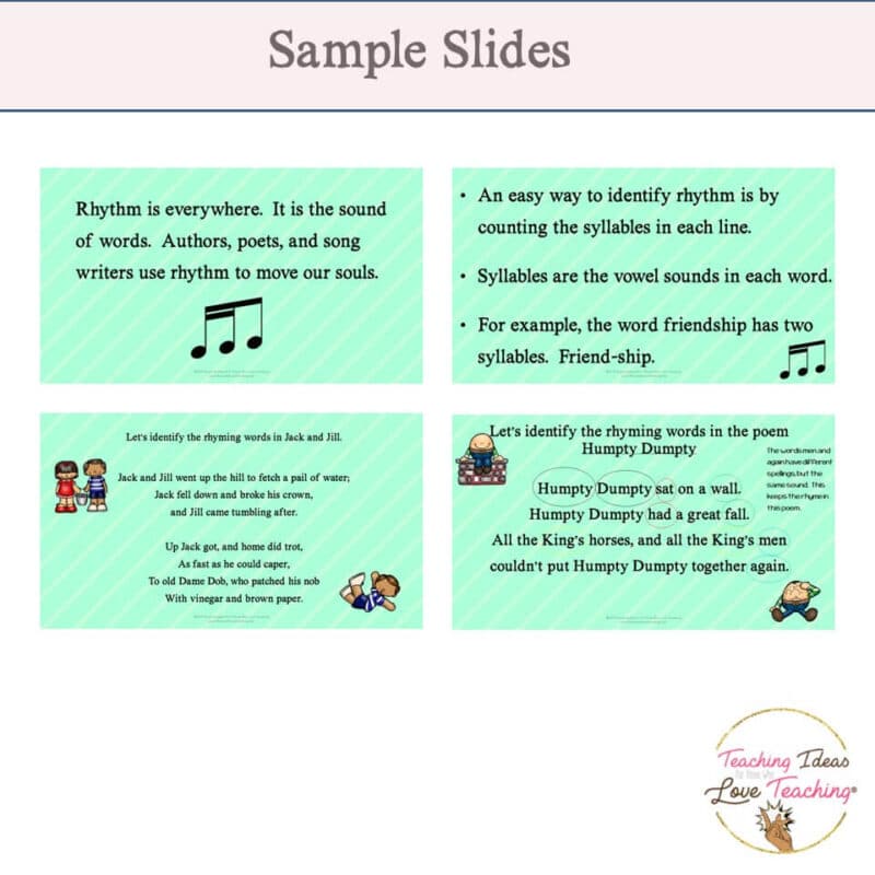 RL 1.4 and RL 2.4 Describe rhyme, rhythm, and meaning in poems and ...