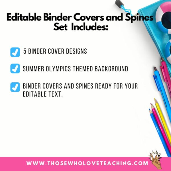 2024 Summer Olympics Binder Covers and Spines Class Decor - Teaching ...