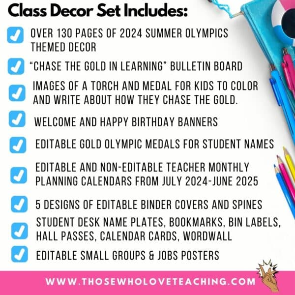 2024 Summer Olympics Themed Complete Classroom Decor Bundle - Teaching ...