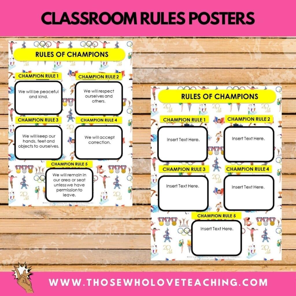 2024 Summer Olympics Themed Editable Classroom Rules - Teaching Ideas ...