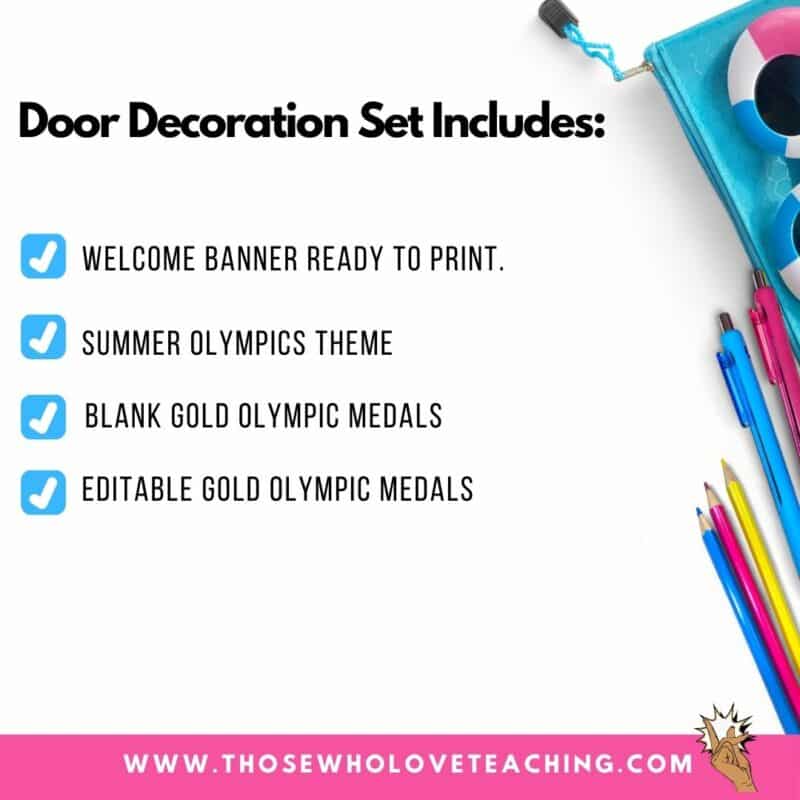 2024 Summer Olympics Welcome Banner and Door Decorations - Teaching ...
